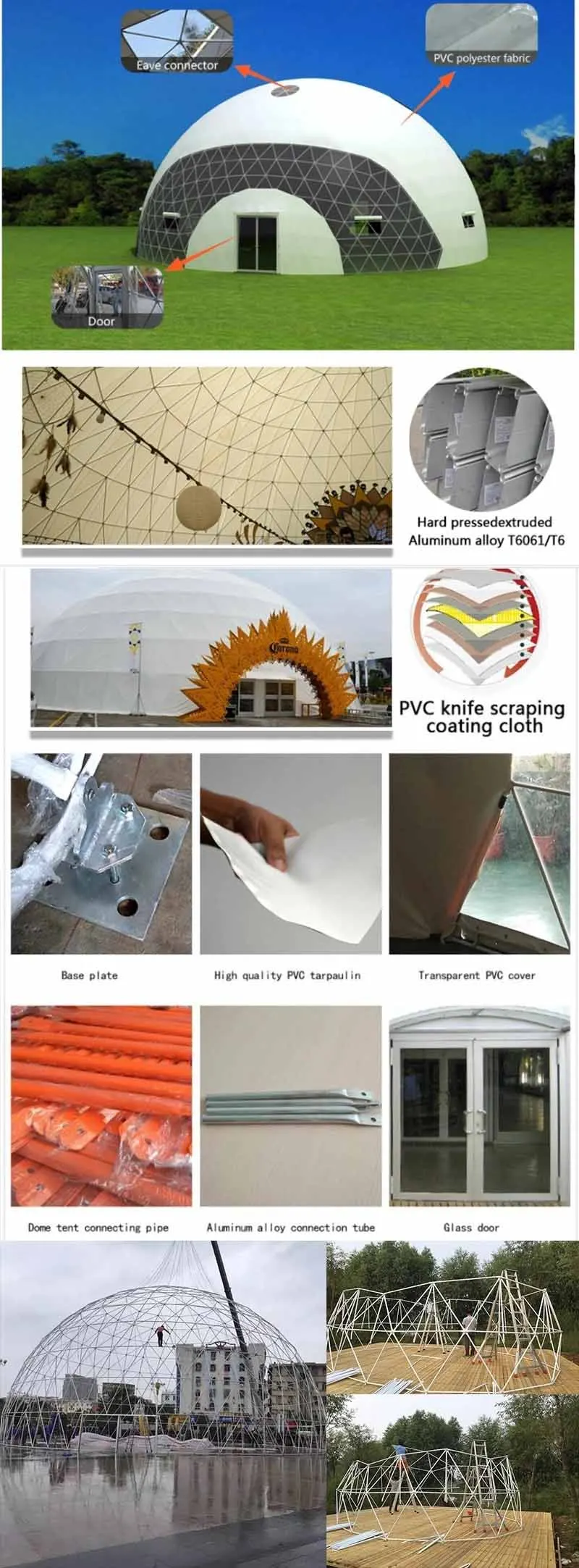 Mini 6m Geodesic Dome Canopy Transparent Geodesic Dome Tent - Buy Mini ...