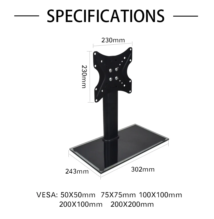Desk Stand Free Standing Monitor Mount for Computer Hold 13"-27 ...