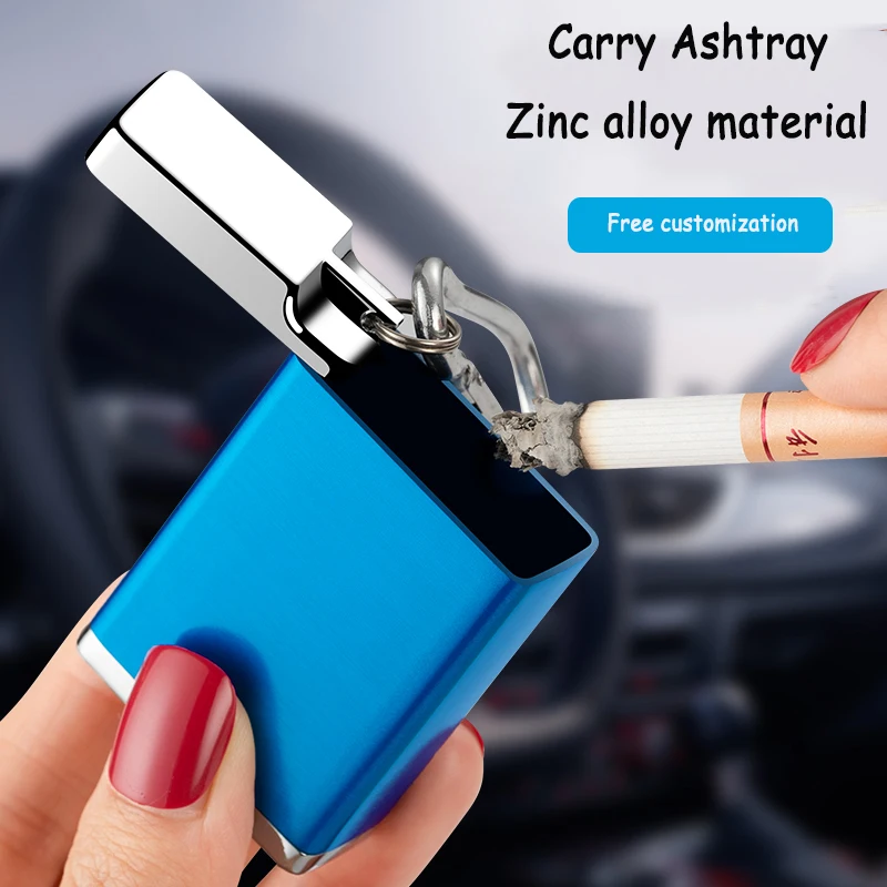 Metal Portable Ashtray Ash Tray Smokeless Stainless Steel Pocket ...