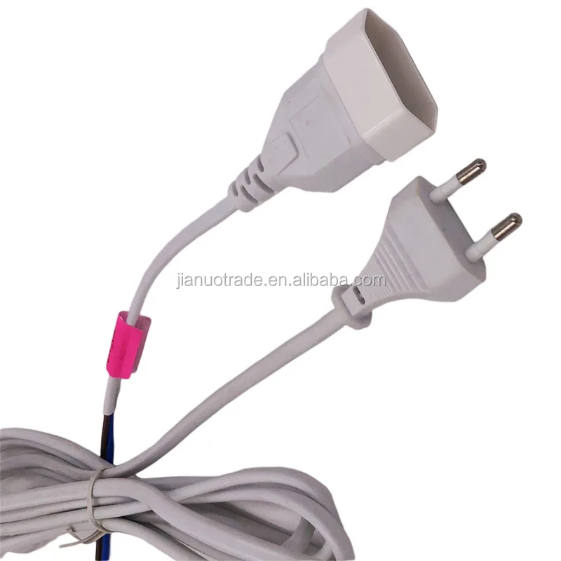 Eu 2 Pin Male Plug To Female Extension Cord - Buy 2 Pin Male Plug ...