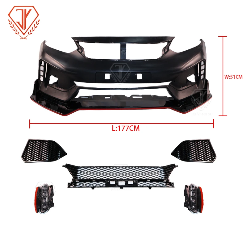 JY Brand TR Style Full Carbon Fiber Front Bumper for Honda Fit