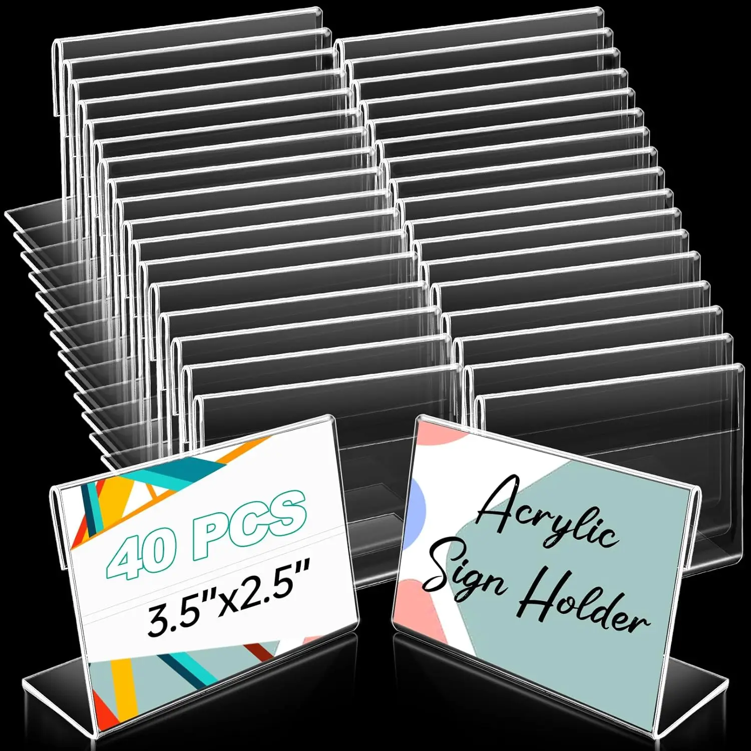 Mini Acrylic Sign Holder,3.5 X 2.5 Inches Clear Sign Display Holder ...