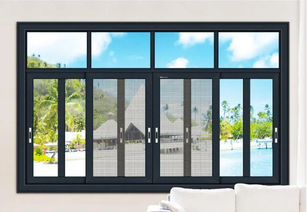 Aluminum Alloy Sliding Glass Window With Double Tempered Glass ...