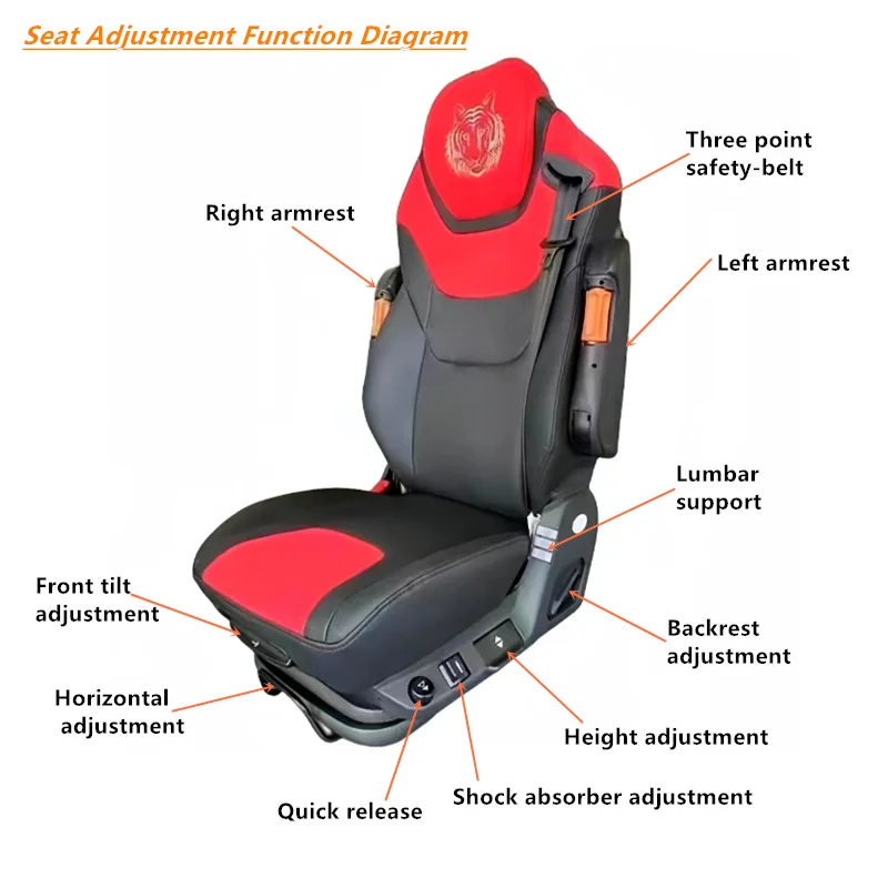 Good Performance Mechanical Suspension Truck Bus Driver Seat With Seat ...