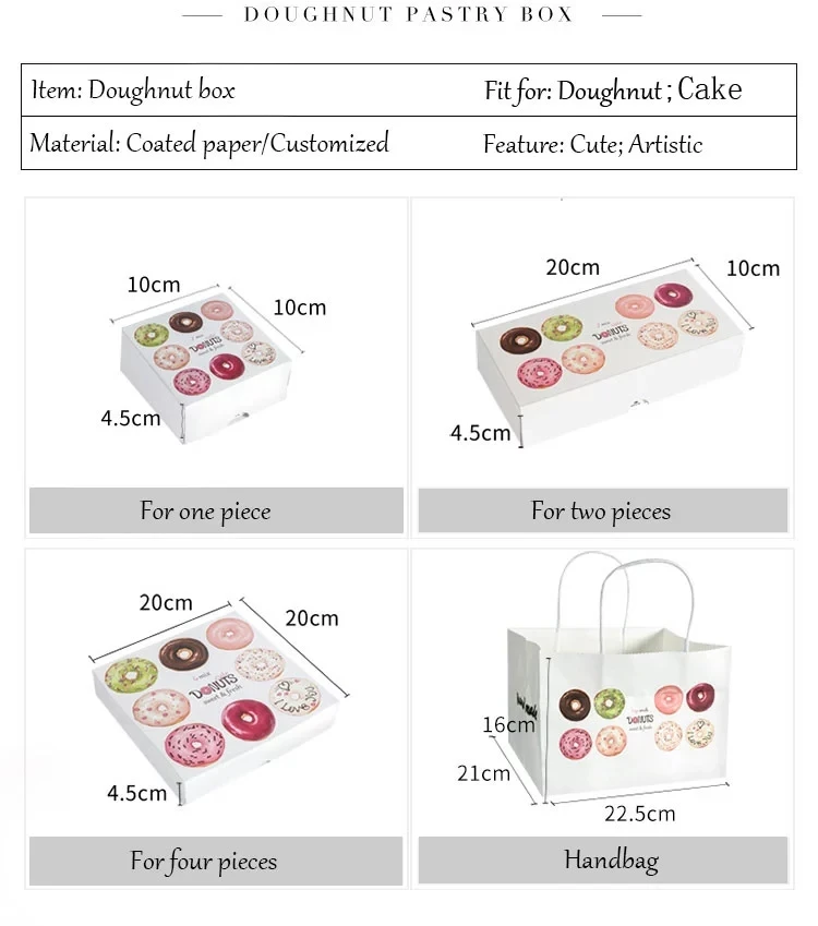 Ready To Ship 2pcs 4pcs Mini Donut Packaging Paper Box For Dessert ...