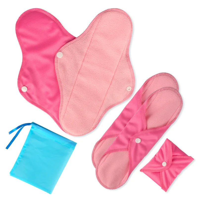 Custom Pink Polar Fleece Reusable Washing Sanitary Pad Set Reusable ...