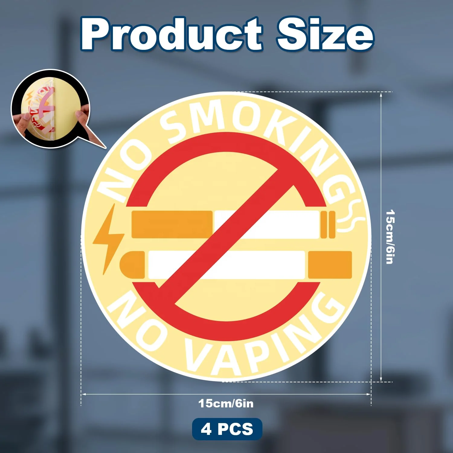 No Smoking & No Vaping Stickers - Durable & Waterproof
