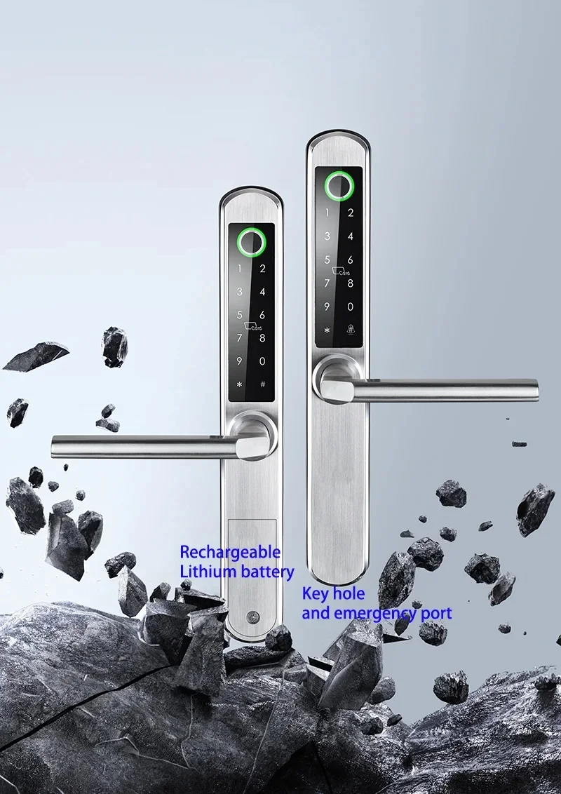 IP65 Dual Sides Fingerprint Slim Smart Aluminum Door Lock Ttlock ...