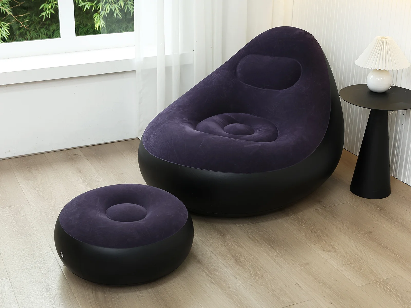 Modern Outdoor Inflatable PVC Flocking Sofa Bed - Foldable