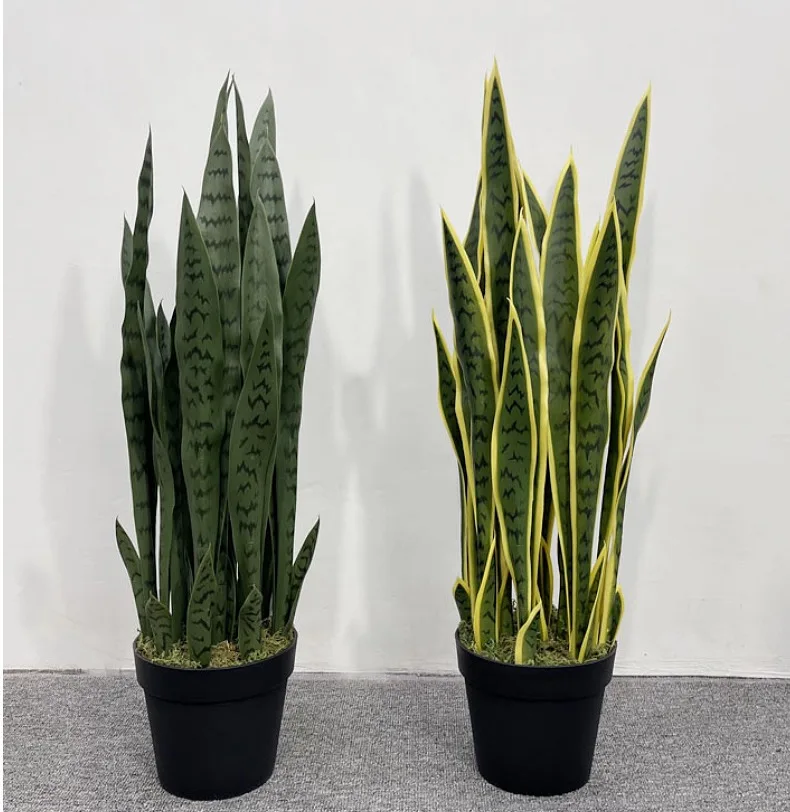 Artificial Potted Green Plant Tiger Pilan Crown Orchid Gladiolus Agave ...