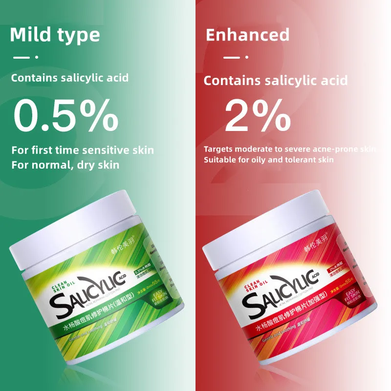 55 Pcs Salicylic Acid Cotton Tablets for Acne & Oil Control