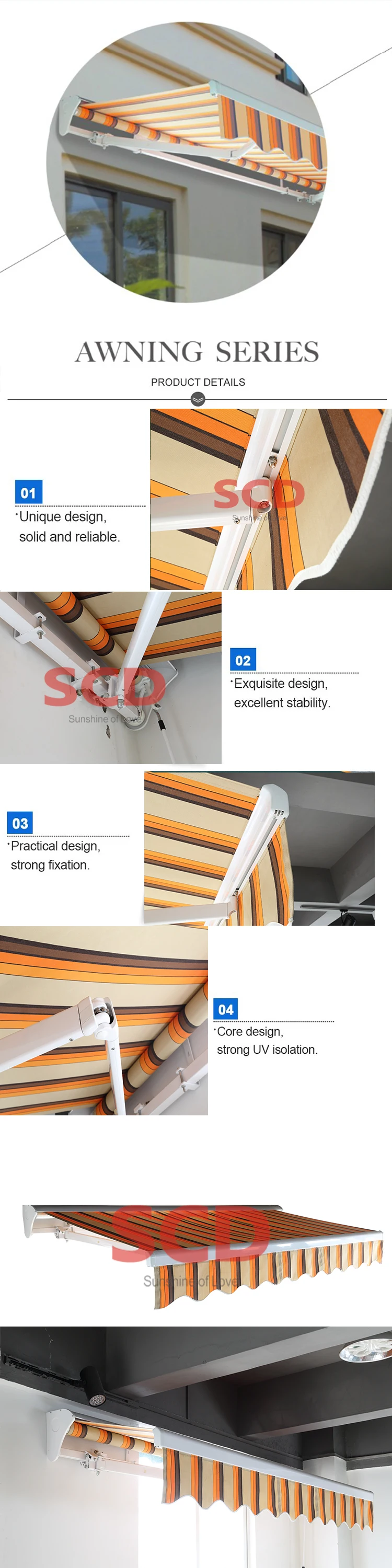 Wholesale Price Simple Retractable Awning Mechanism Manual Operation ...