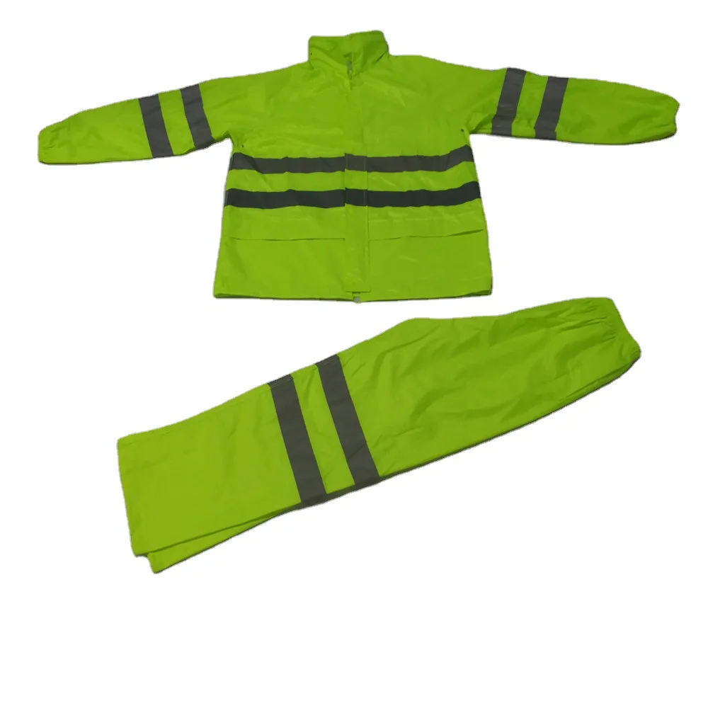 Hi-visi Neon Color Heavy-duty Polyester/pvc Coating Working Rain Suit ...