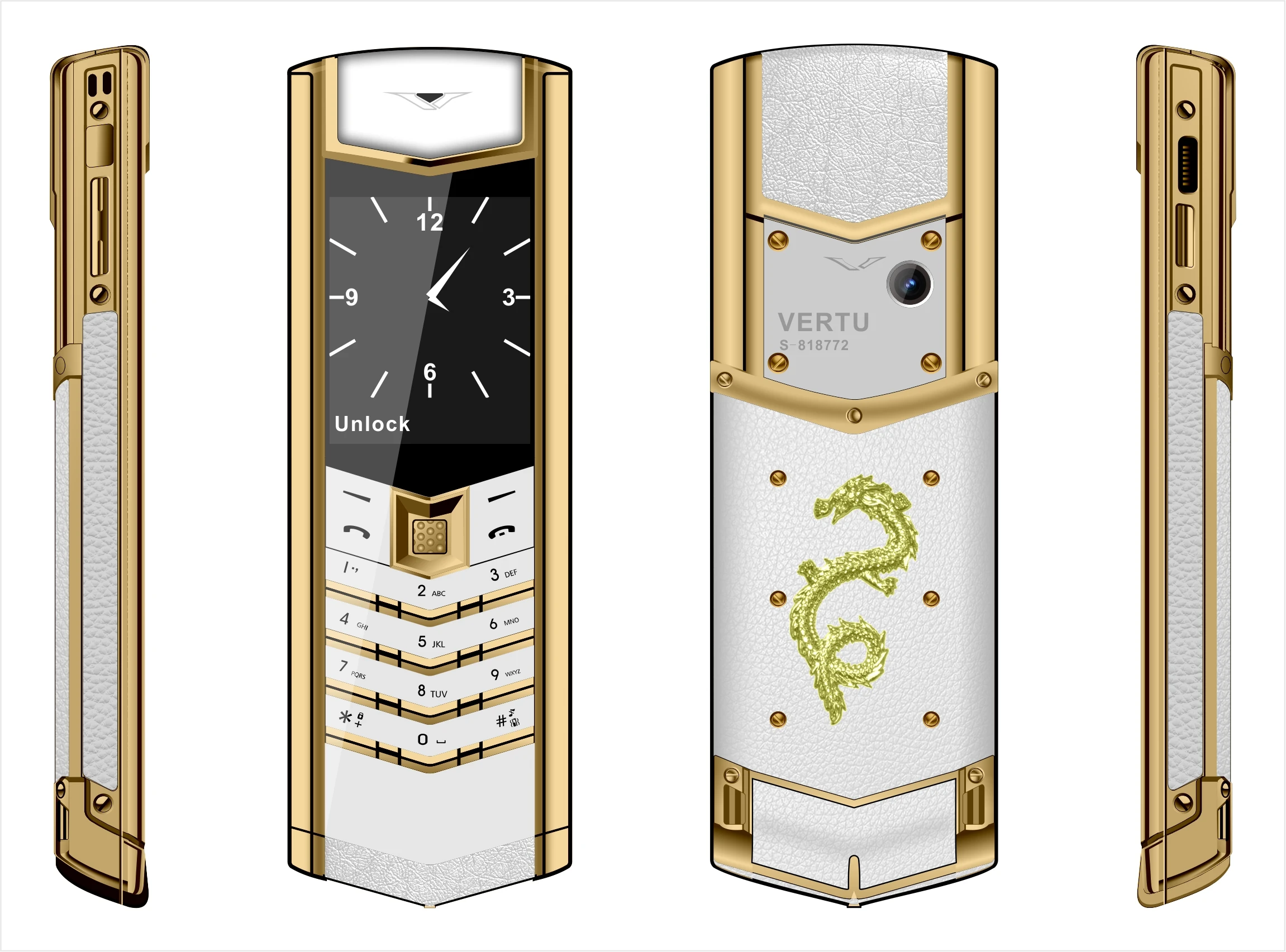 Luxury Vertue Gold Mini Phone K8 - Unlocked Dragon Dialer Keypad Cell ...