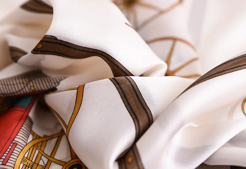 Luxury Jingpin Silk Scarf - Colorful Print Design, Soft Silk Scarves ...