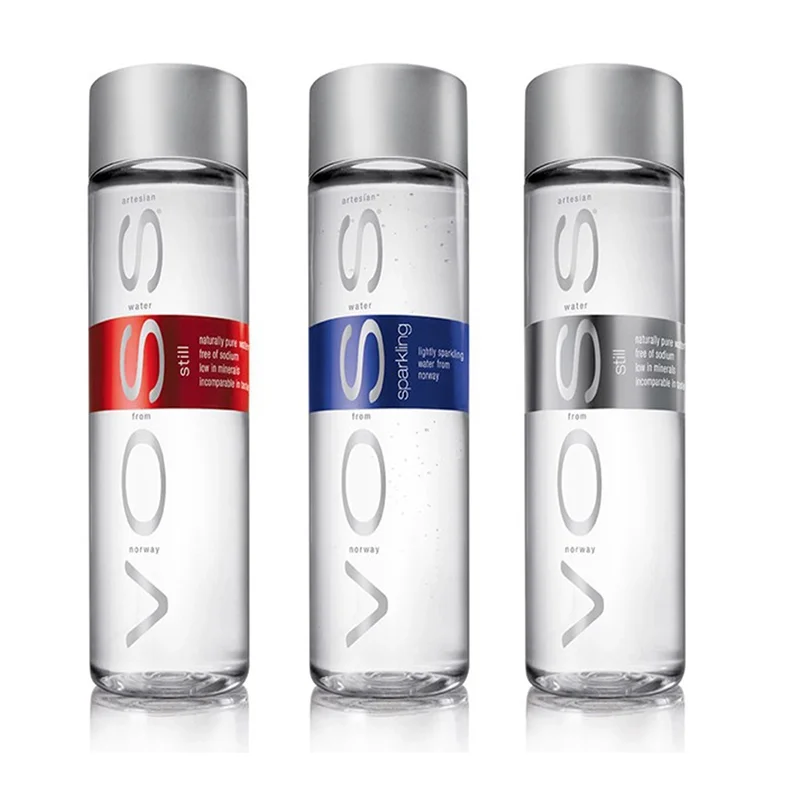Botella de vidrio para beber agua Voss personalizada 800ml 500ml 400ml ...
