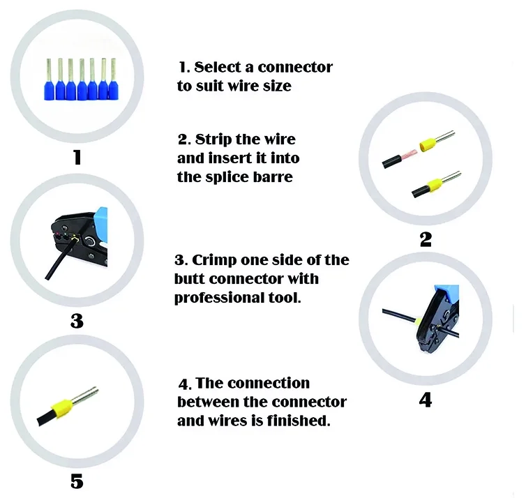 WENZHOU E TYPE E0508 E0510 E2525 Electrical Pin Terminal Insulated ...