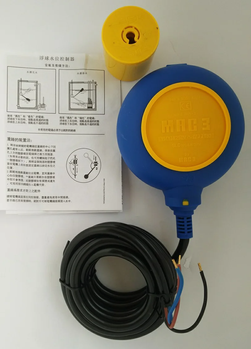 Hot Sell Mac3 Float Level Control Switch Automatic Float Switch For Sump Water Pump Water Level ...