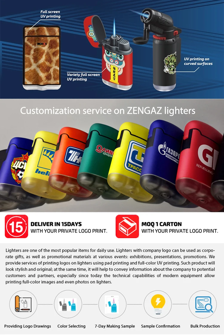 Zengaz Encendedor Fumar Cigarrillo Jet Encendedor A Prueba De Viento ...