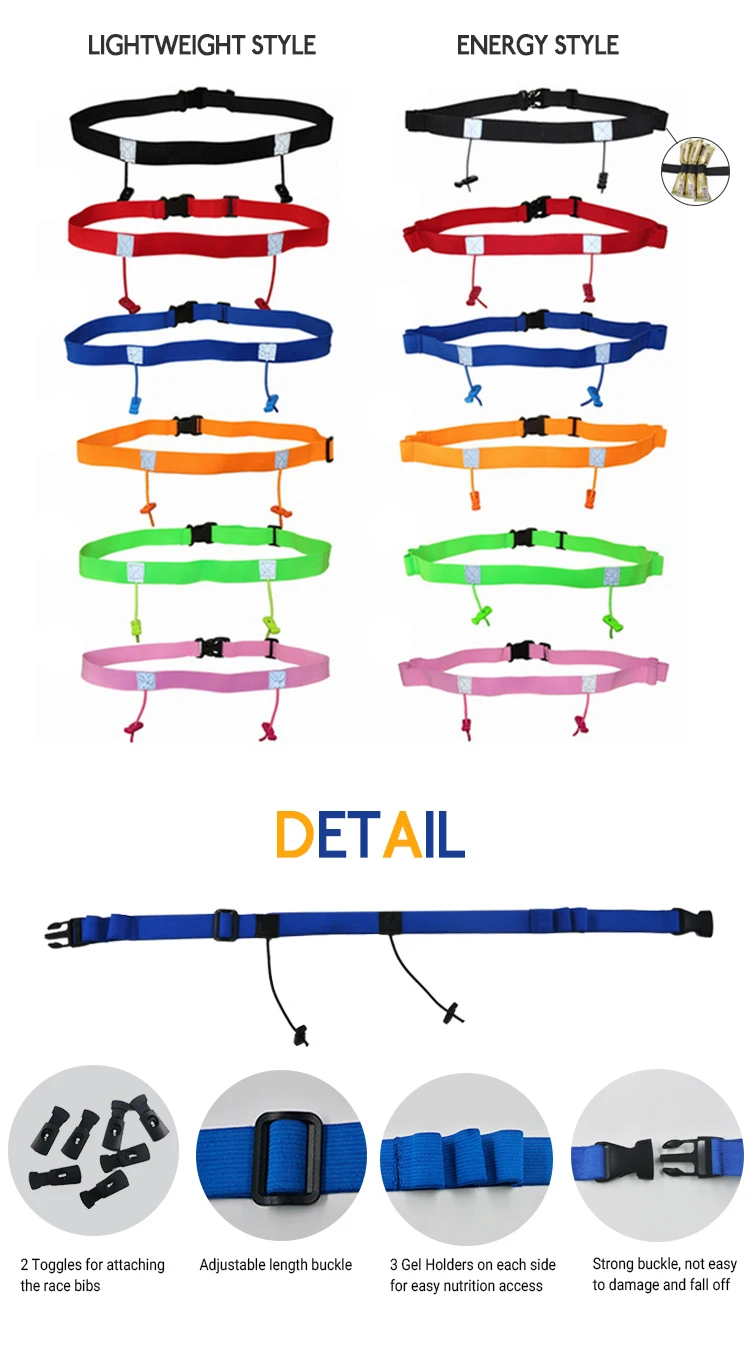 Custom Logo Sport Belt Bulk Triathlon Bib Holders Running Belt ...
