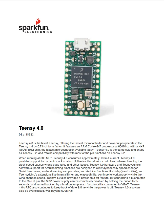Dev-15583 Integrated Circuit Evaluation Boards Teensy 4.0 Mcu Microcontroller Board - Buy Dev ...