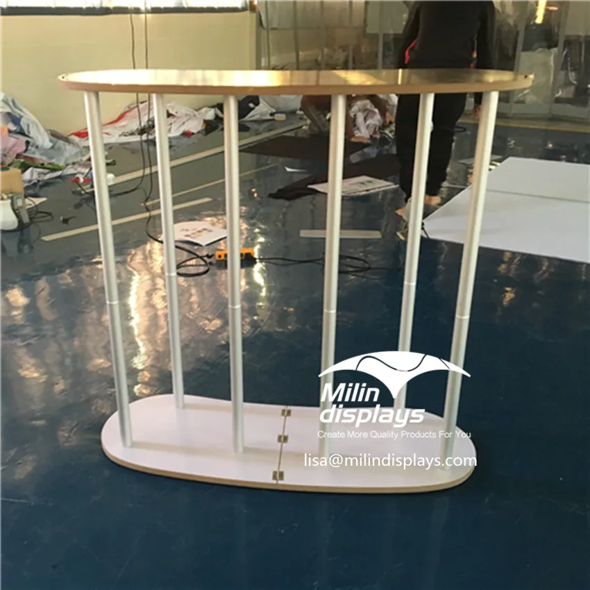 Hydraulic Promotion Plastic Folding Pop up Table with Cloth Customized ...