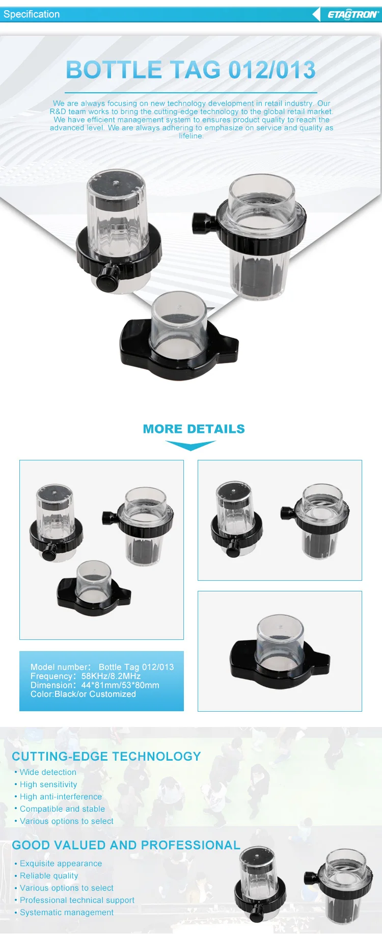 Bottle Lock Security Rf Am Tags Alarming Security Tags For High-end ...