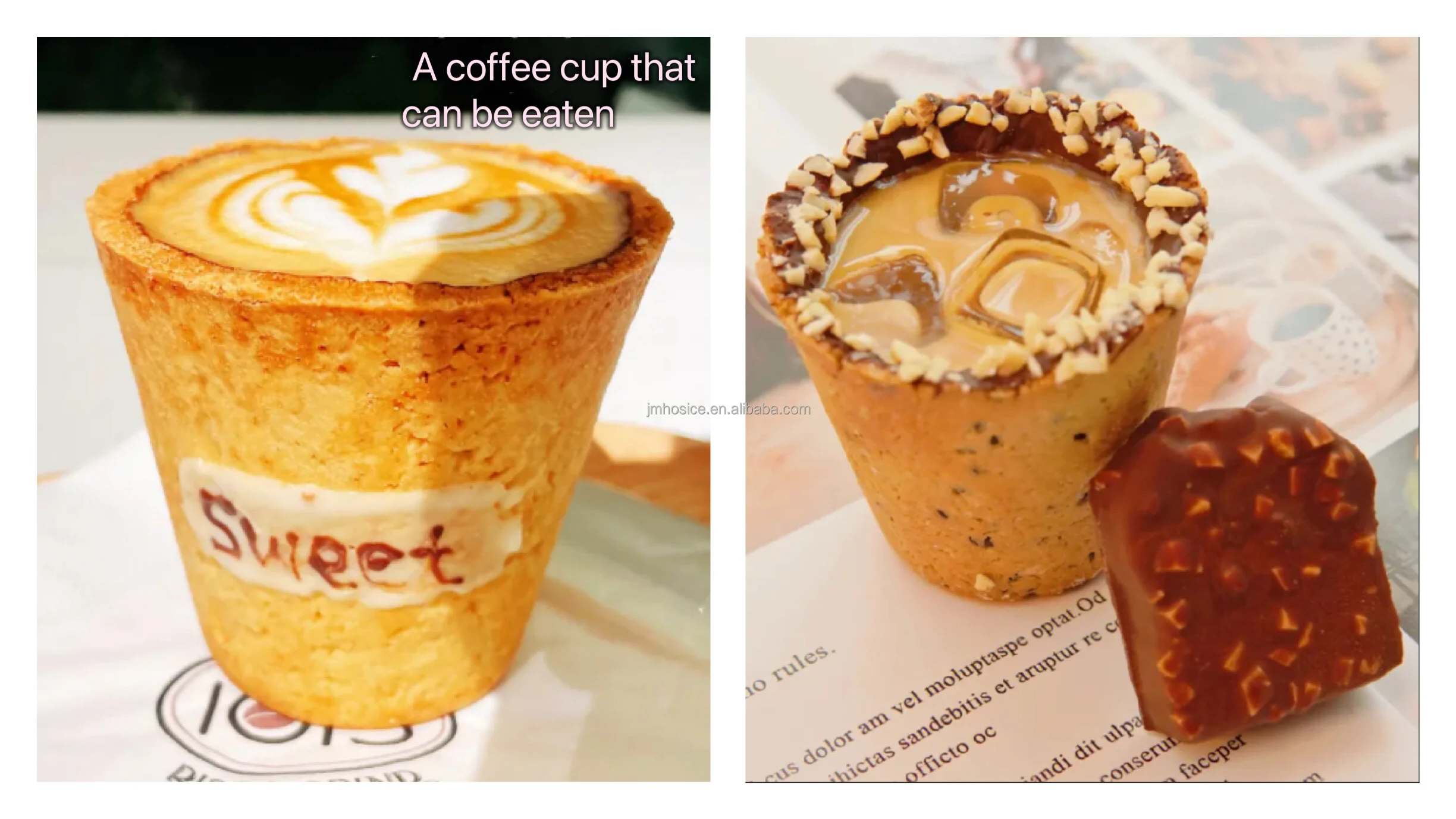 Automatic Edible Donut Ice Cream Tea Coffee Cone Cup Mini Edible Cup ...
