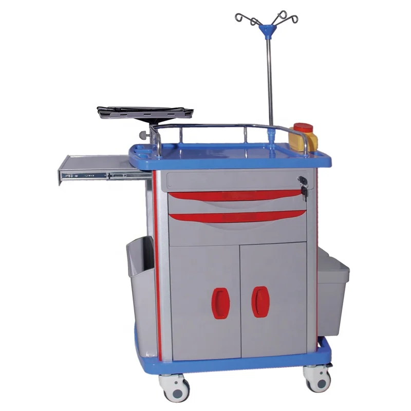 Custom Icu Crash Cart Resuscitation Abs Emergency And Recovery Trolley ...
