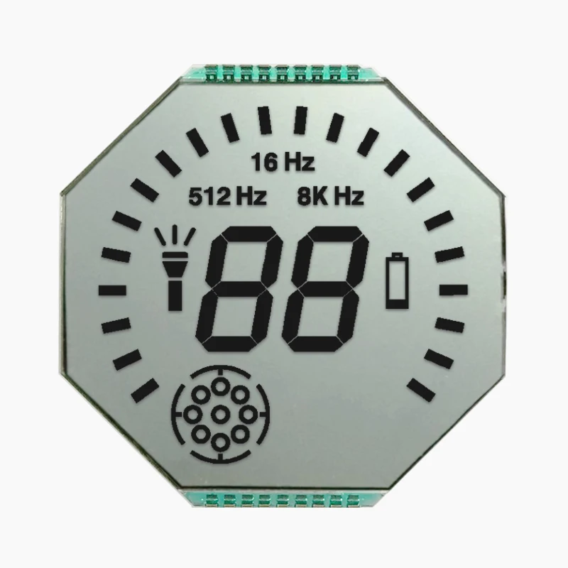 Monochrome Round LCD Display - Black on White HTN Reflective Segment ...