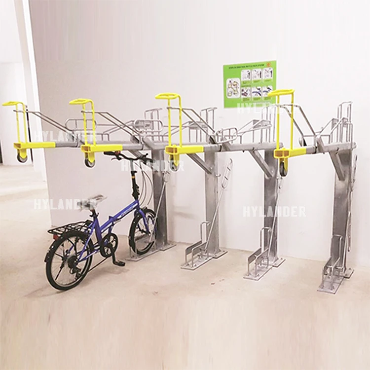 Dual Bicycle Rack Community Garage 2 Layers Galvanized Steel Double ...