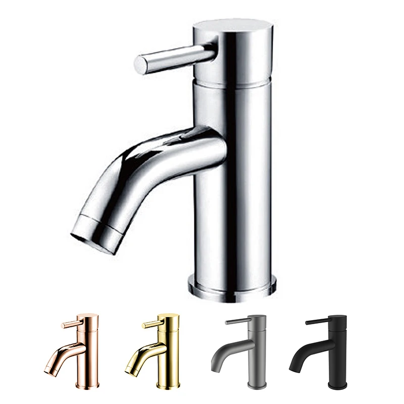 Sus304 Stainless Steel Bathroom Faucet One Hole Mixer Tap Deck Mount Black Tap Single Handle ...