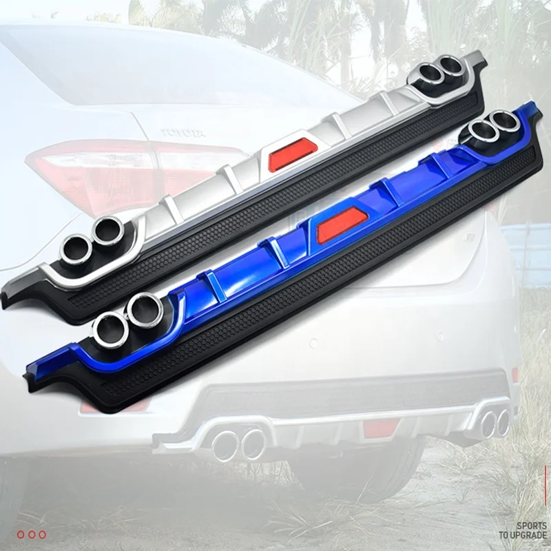 Car Accessories Universal Rear Bumper Diffuser Lip with Exhaust Tip ABS ...