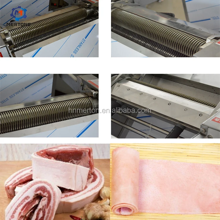 Automatic Pork Skin Removed Cutting Machine Pig Meat Fish Skin Peeling ...