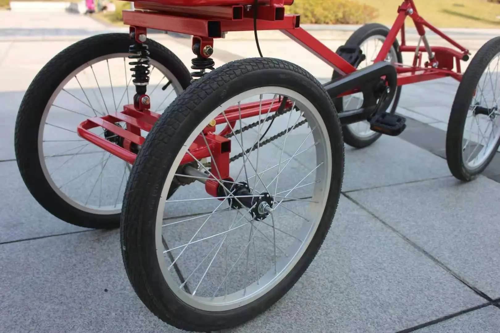 Four-wheeled Bicycle Sightseeing Bike Front And Rear Shock Absorption ...