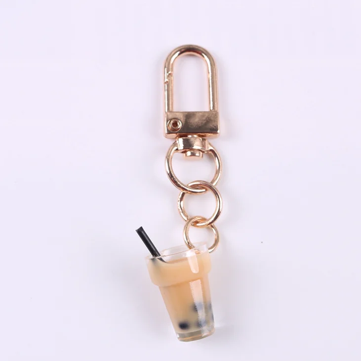 Creative Bubble Boba Milk Tea Drink Keychains Cute Bottle Keyring For ...