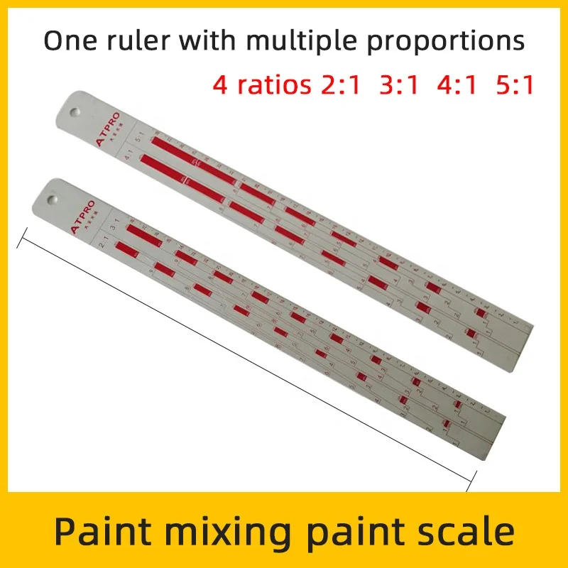 1pcs Paint Mixing Ruler Scale Sheet Metal Spray Paint 2:1 And 3:1 ...