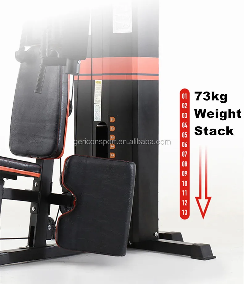 Commercial Home Fitness Equipment Single Stations 73kg Weight Stack ...