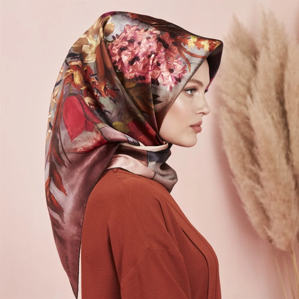 Foulard Hijab Musulman Pour Femmes,Écharpe En Soie,Carrée,Personnalisée ...