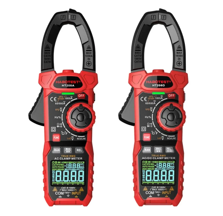 HT208D Digital Clamp Meter - 1000A 1000V Multimeter AC DC