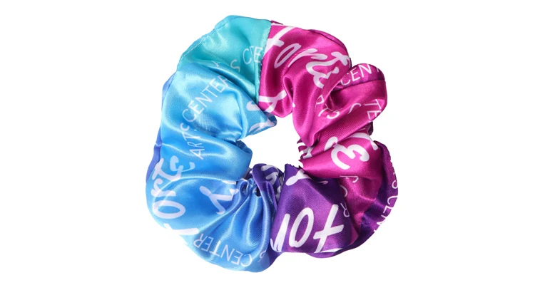 Factory Custom Logo Scrunchies Printed Designer Silk Satin Cheer Hair ...
