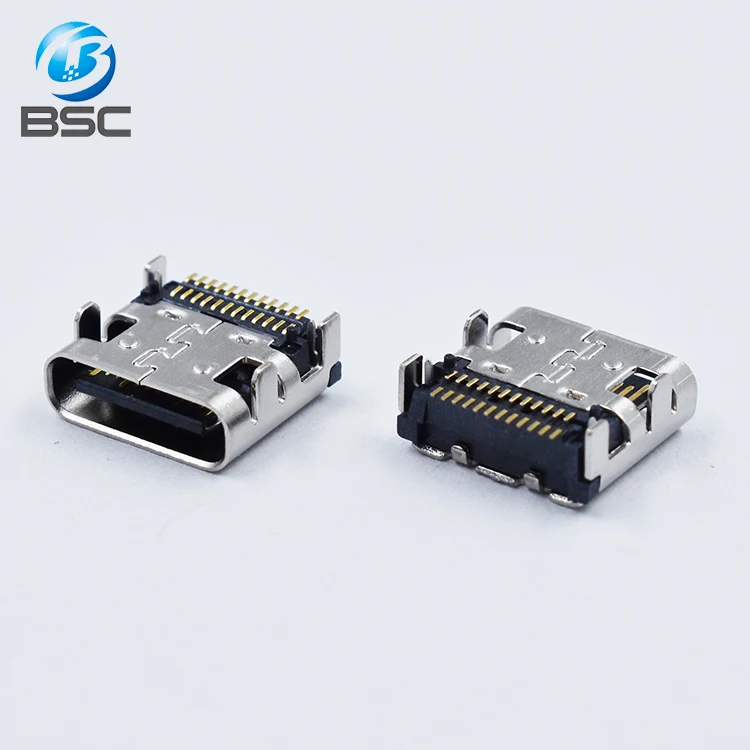 3a Current 24p Usb 3.1 Type C Female Receptacle Socket Connector Right ...
