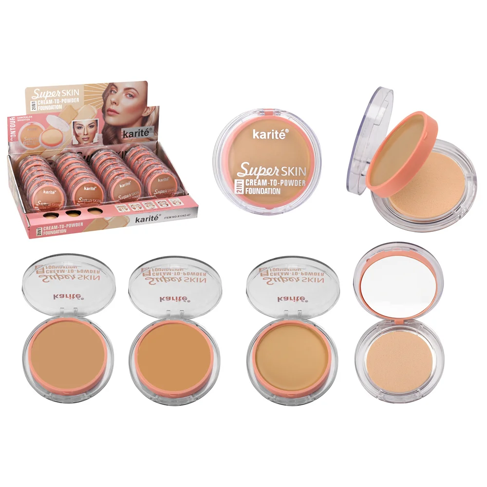 Karite Skin Contour Brighten Concealer Cream Pressed Powder 2 in 1