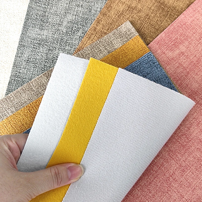 Coarse Cloth Pattern Leatherette Embossing PU Artificial Synthetic ...