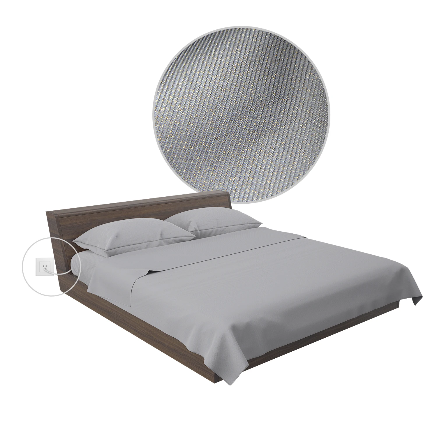 11% Silver Organic Grounding Sheet With Nature Cotton Get A Good Night ...