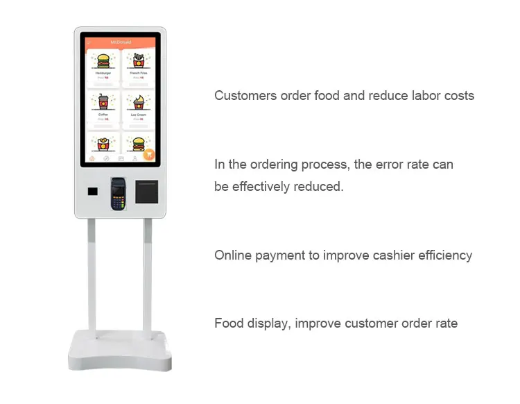 32 Inch Food Ordering Kiosk - Self Service & Payment