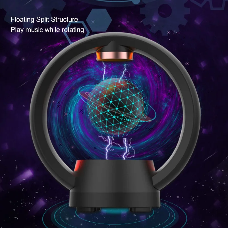Magnetic Wireless Floating Speaker With Led Light Creative Magnetic ...