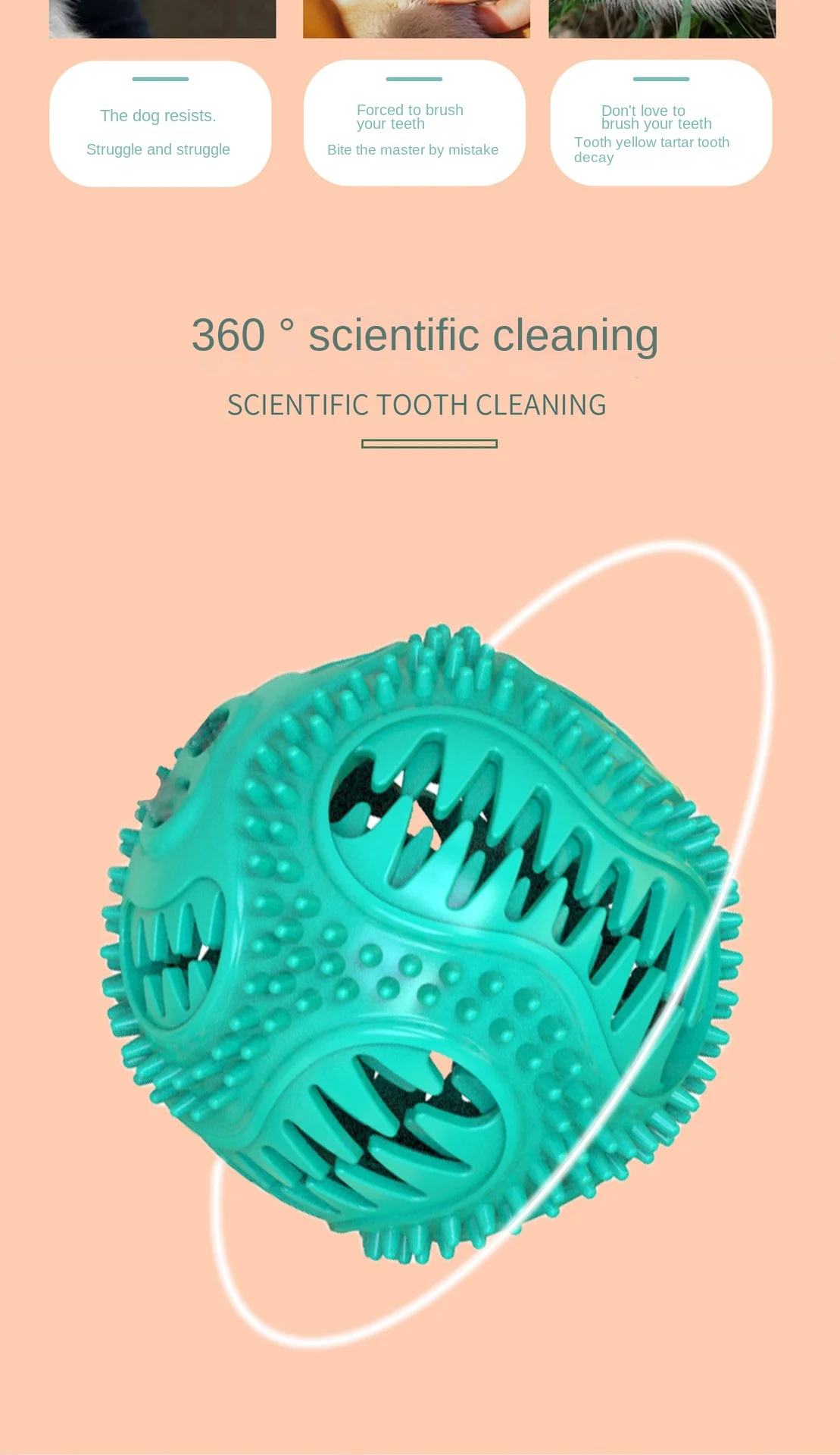 Pet Dog Chew Bite Ball Leak Ball Bean Bite Resistant TPR Material Easy ...