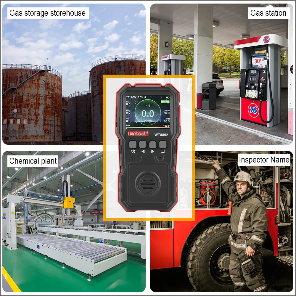 WINTACT WT8802 Hydrogen Sulfide Gas Alarm Detector Low Power ...