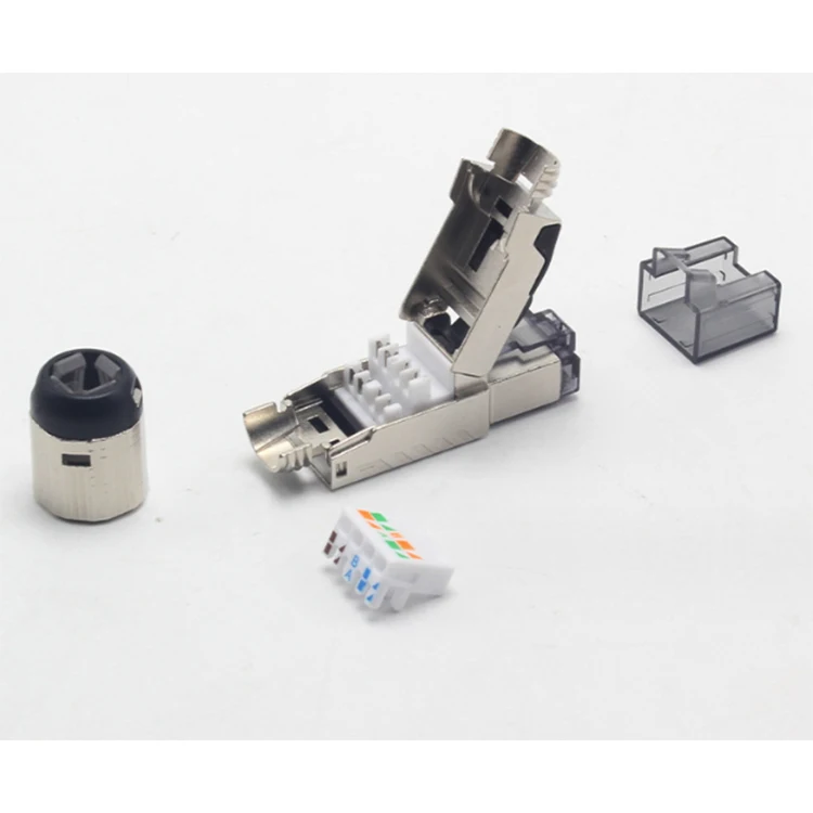 Connector Stp Ftp Tooless Cat6a Plug No Crimper Tool Cat6a Rj45 Connector Toolless - Buy Cat6a ...